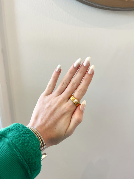 Chunky Gold Pearl Ring Unhinged Lifestyle Boutique